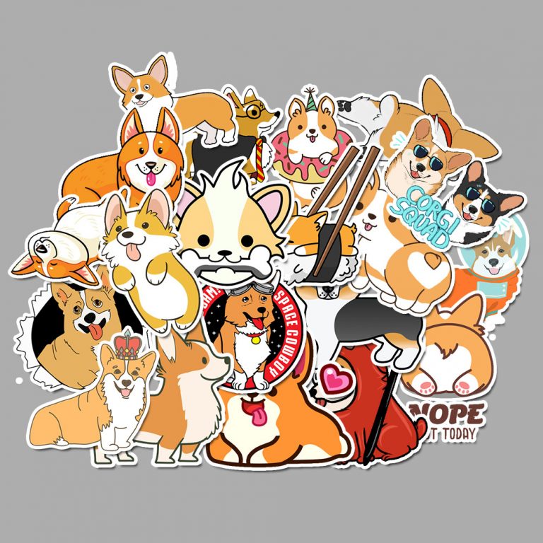 50 Pieces Per Pack Waterproof Kawaii Corgi Stickers – My Heart Teddy