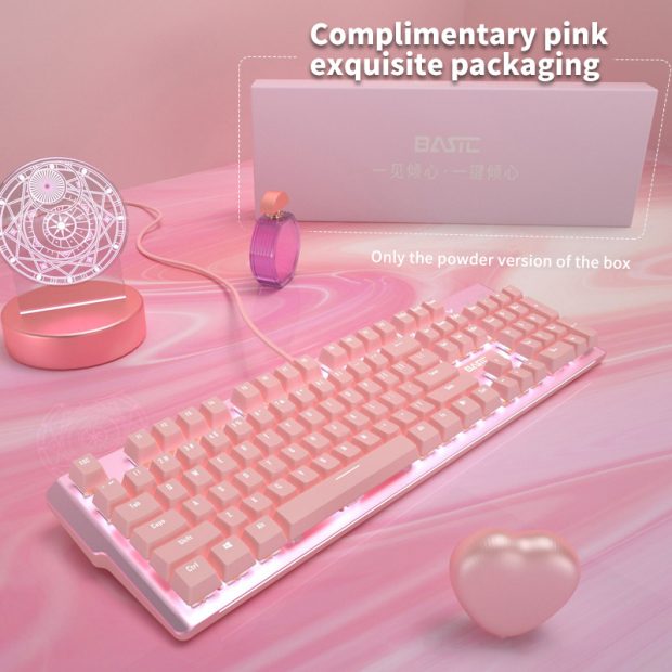 Shop Kawaii Pink Backlit LED Keyboard – My Heart Teddy