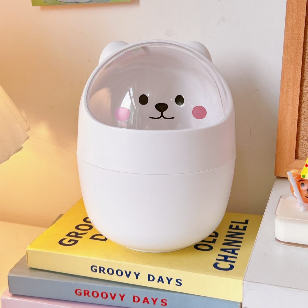 Kawaii Cute Bear Mini Desktop Trash Can Organizer – My Heart Teddy