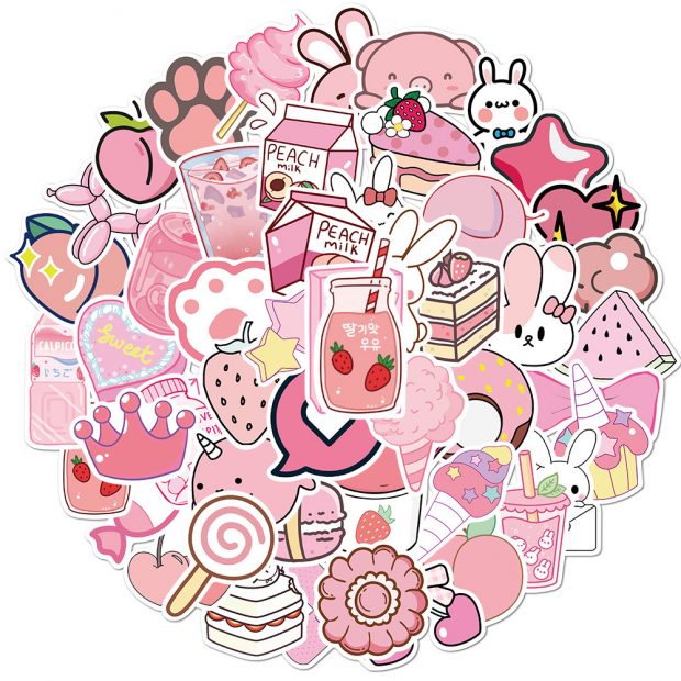 Shop Kawaii Pink Cartoon Stickers – My Heart Teddy